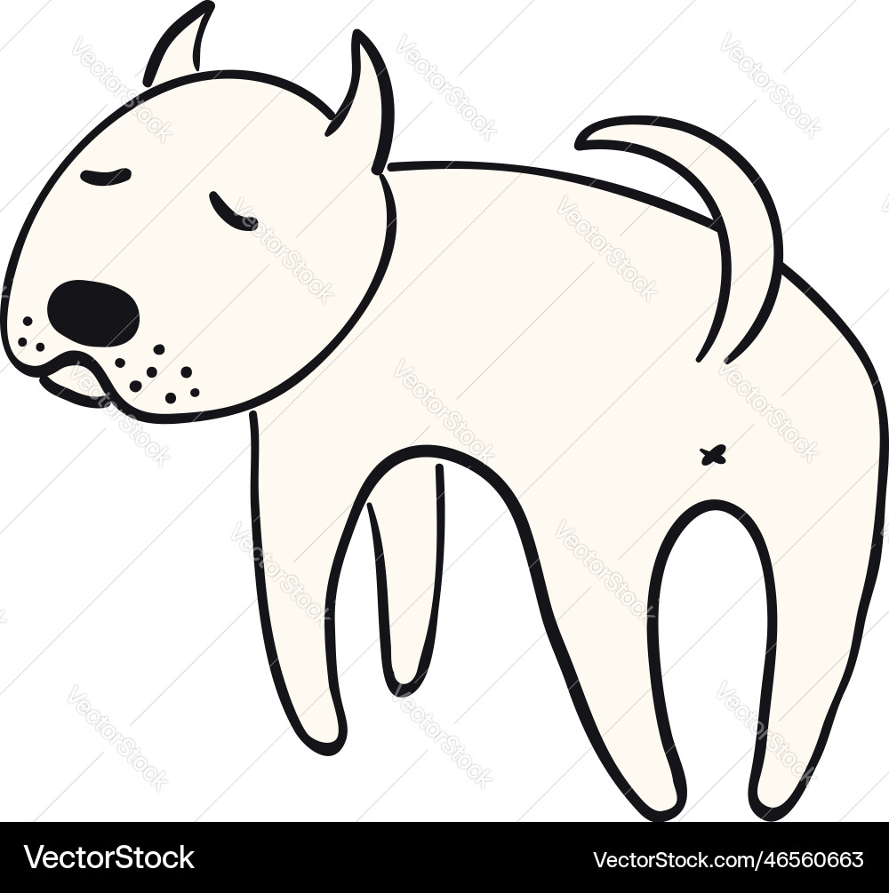 Cute cartoon dog looking back Royalty Free Vector Image