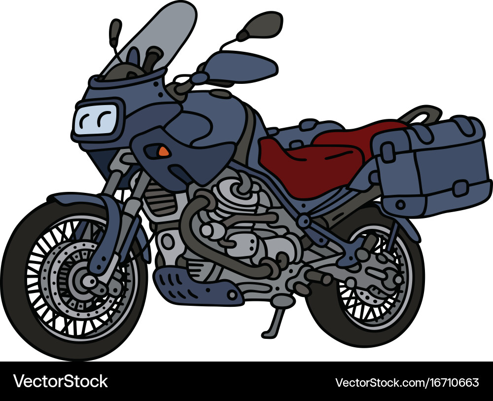 Dark blue motorcycle Royalty Free Vector Image