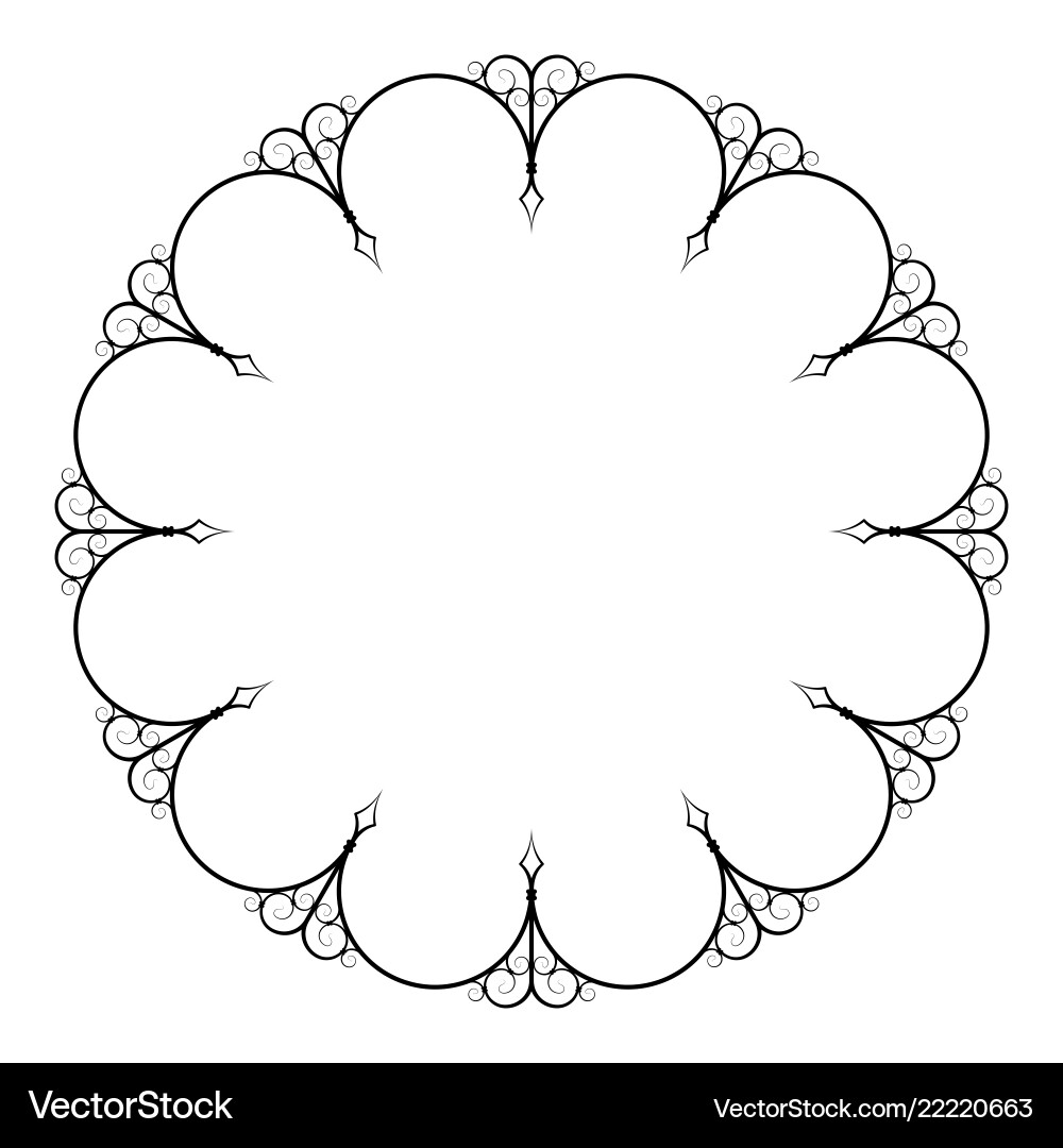 Decorative round frame Royalty Free Vector Image