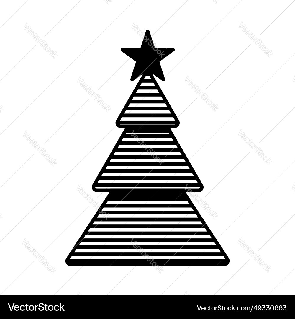 Graphic christmas tree icon symbol Royalty Free Vector Image