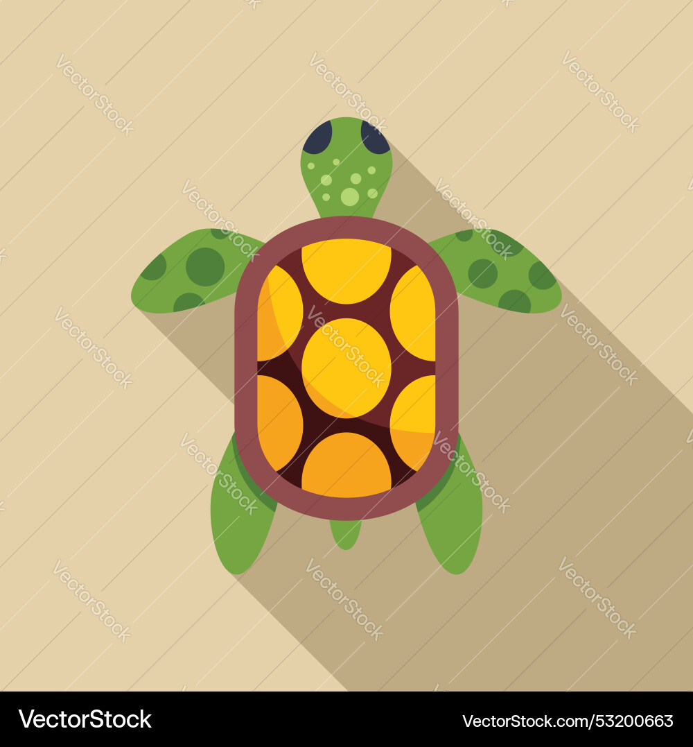 Green sea turtle swimming underwater with long Vector Image