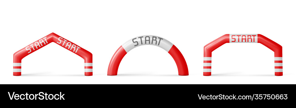 Inflatable arches start archways for races event Vector Image