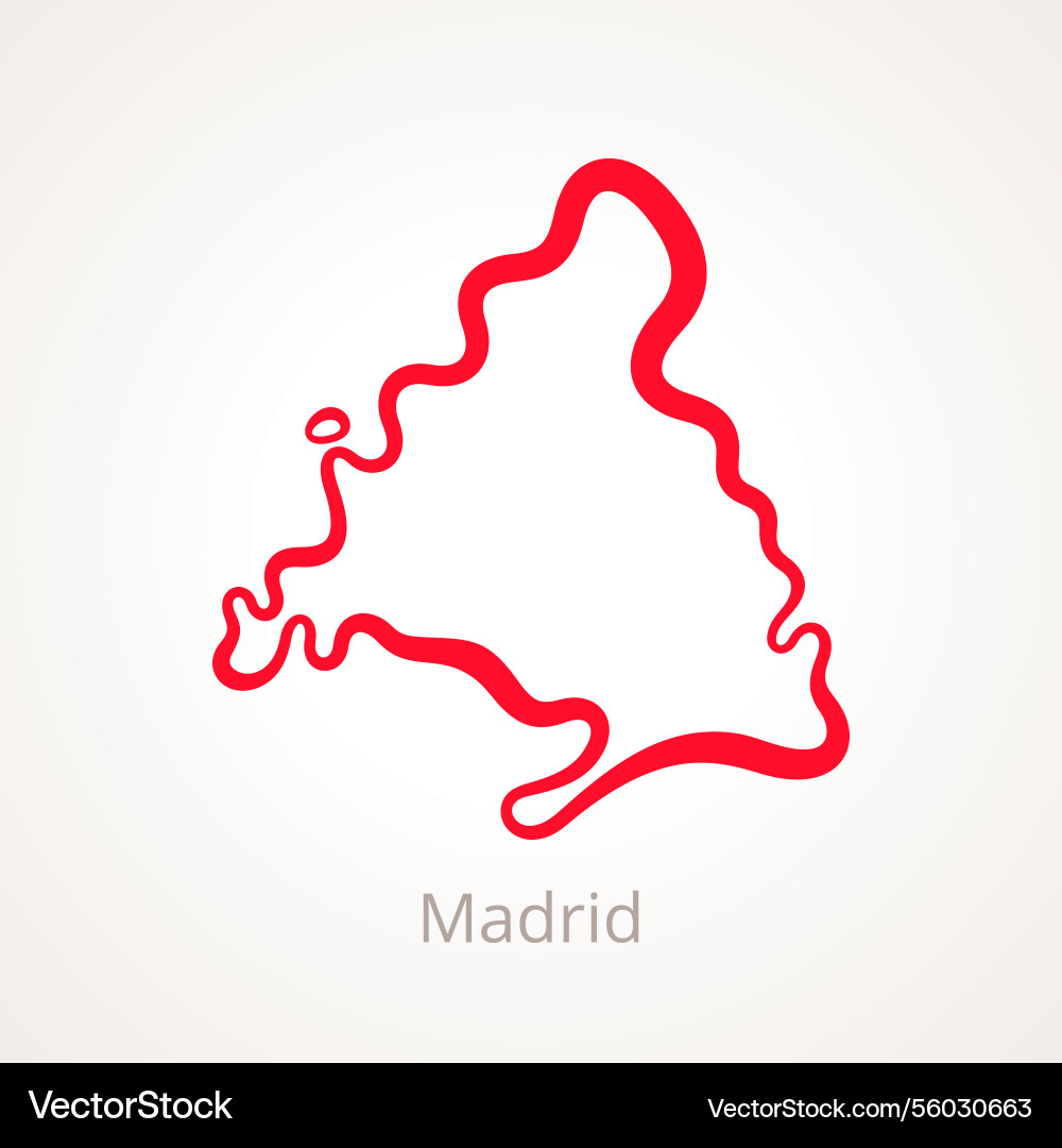Madrid - outline map Royalty Free Vector Image