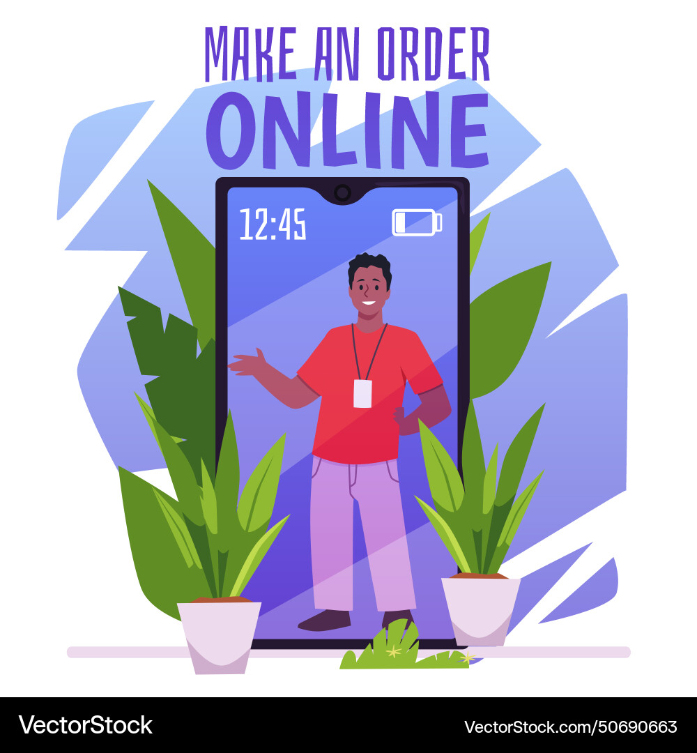 Make an order online seller or shop assistant Vector Image