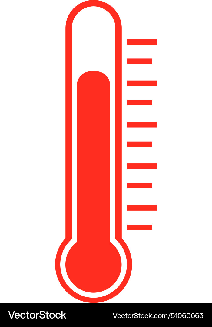 Medical thermometer red icon with mercury Vector Image