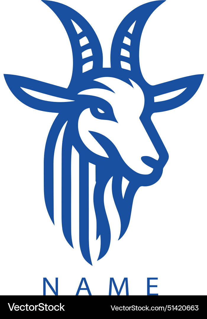 Minimal modern goat logo Royalty Free Vector Image
