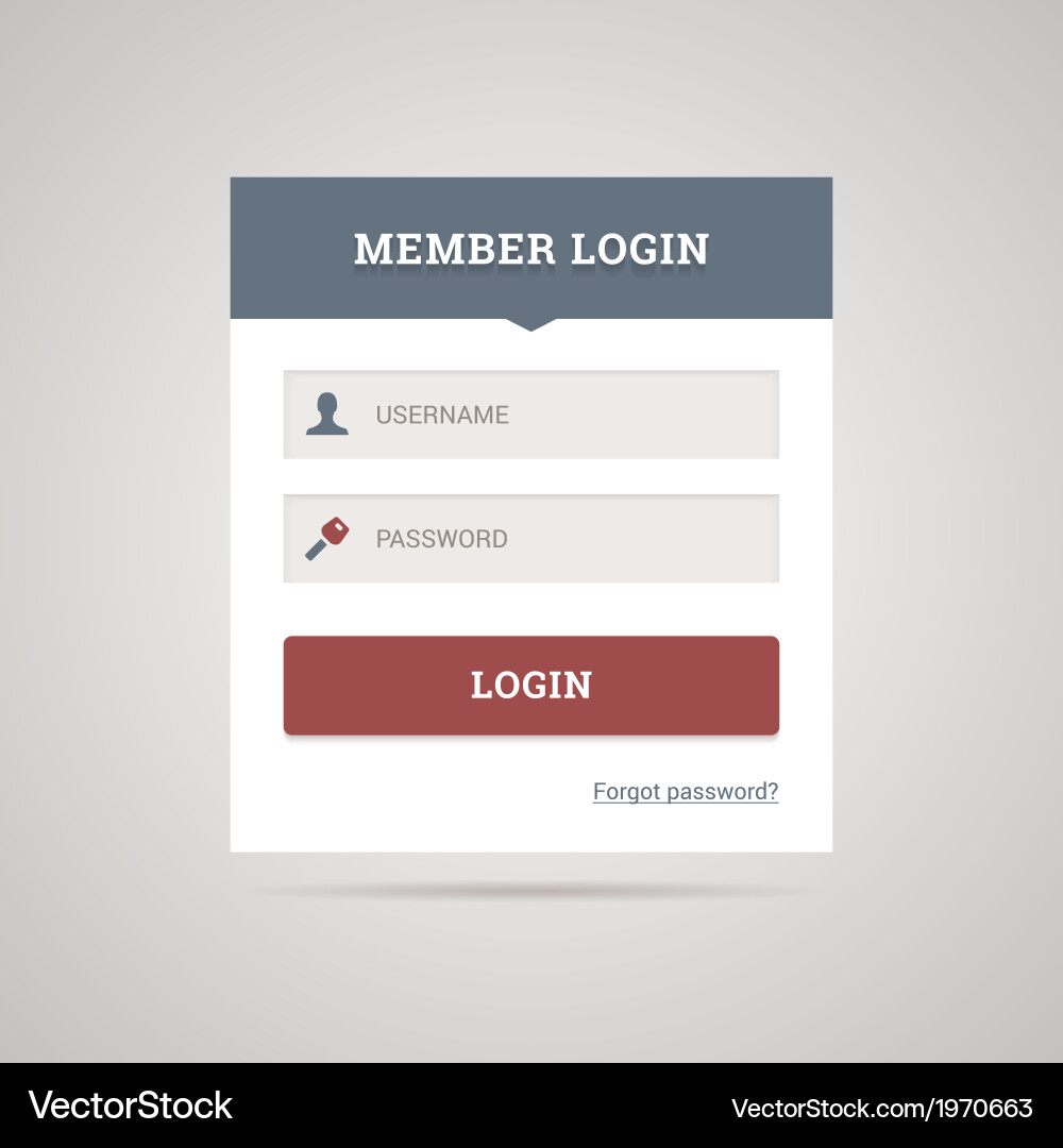 Modern Flat Login Form Royalty Free Vector Image