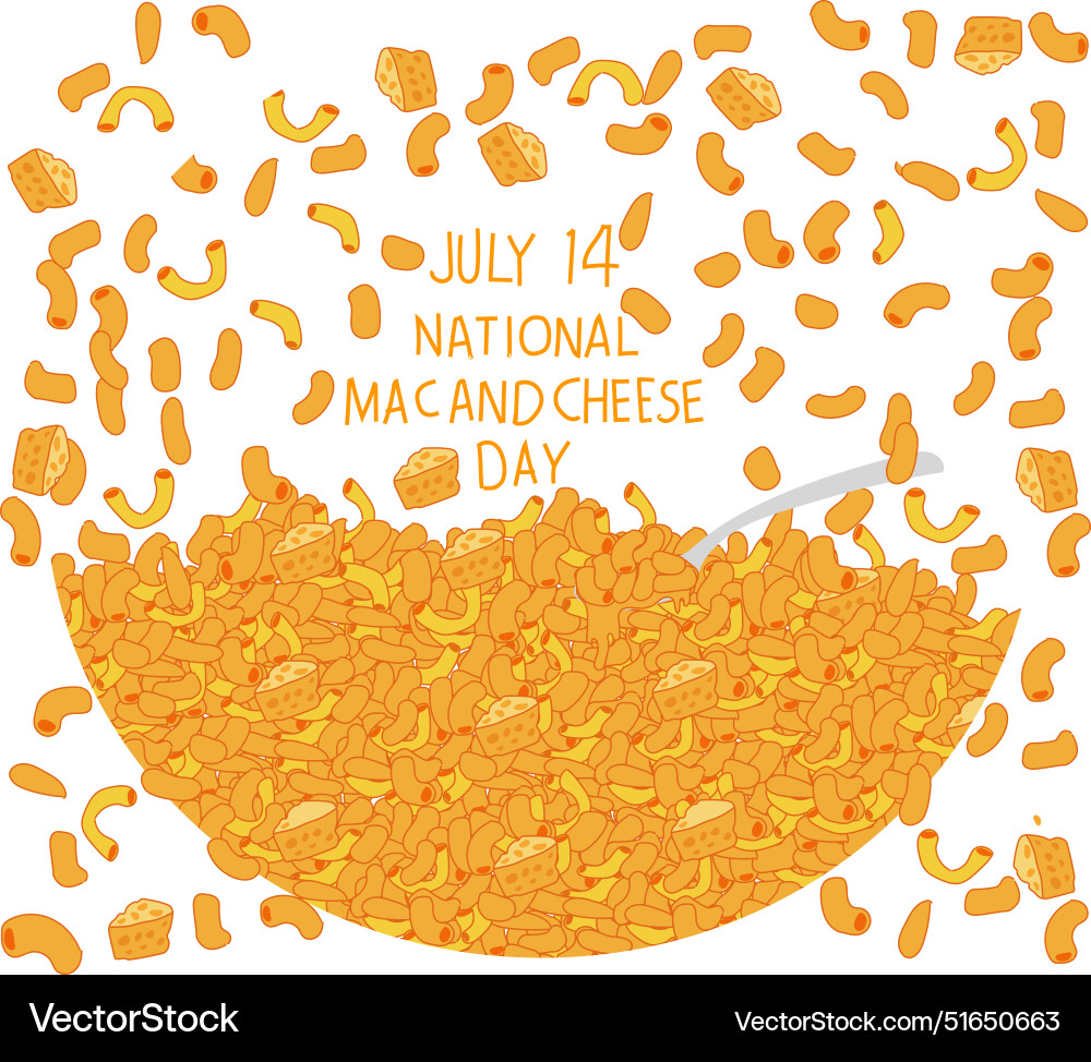 National mac and cheese day macaronimac che Vector Image