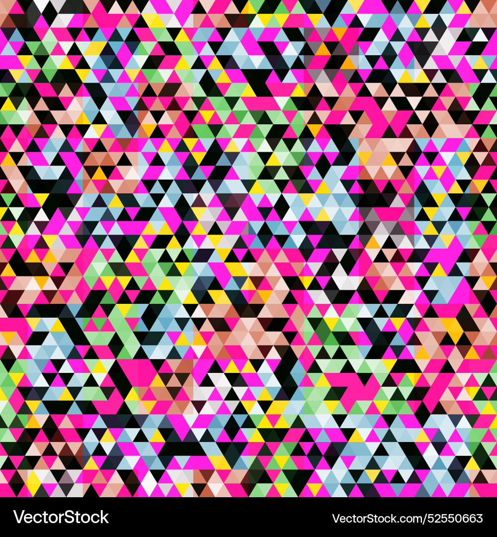 Psychedelic triangles mosaic seamless pattern Vector Image