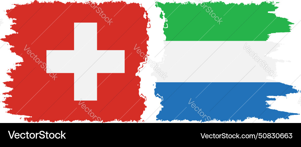 Sierra leone and switzerland grunge flags Vector Image