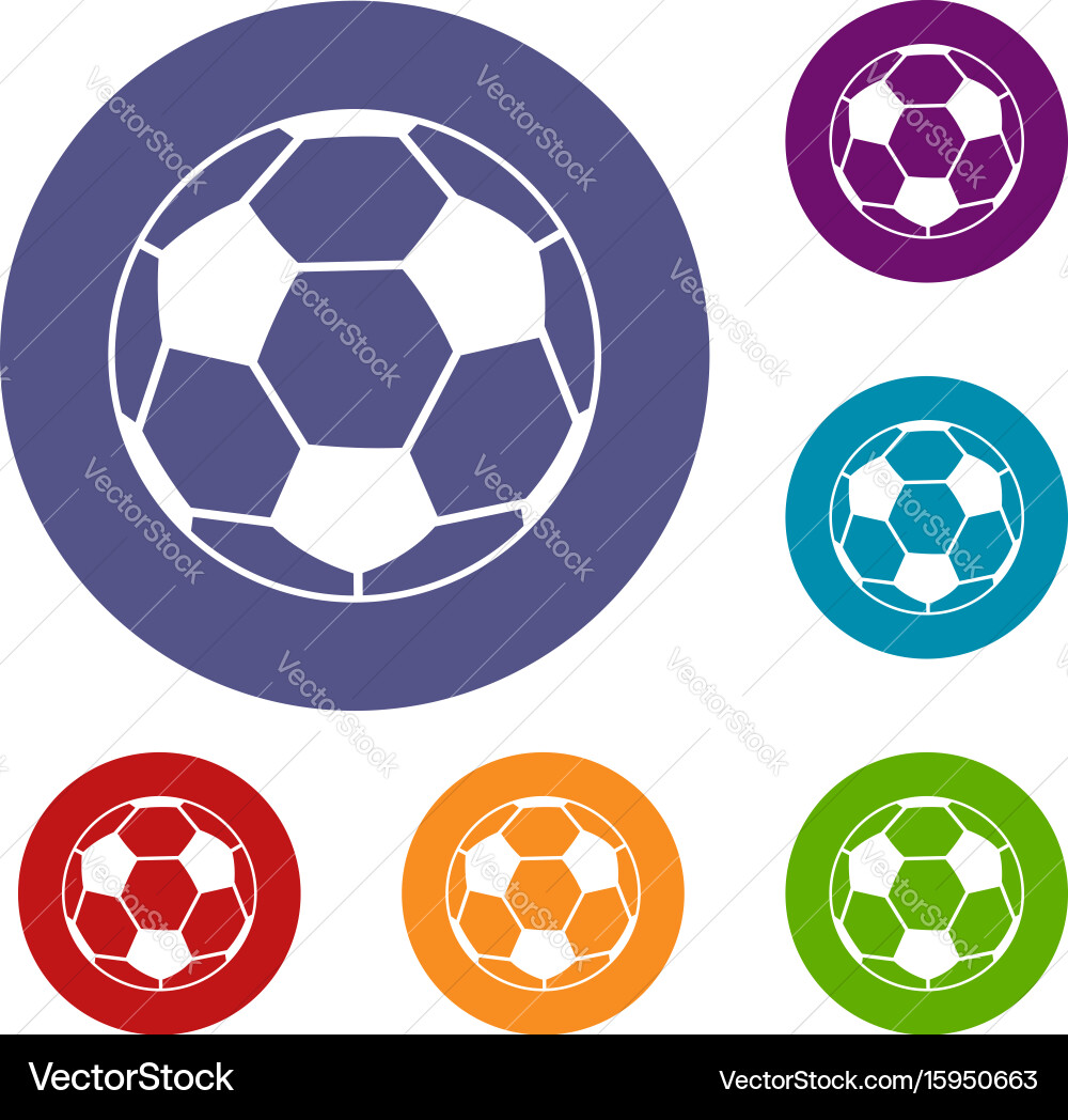 Soccer ball icons set Royalty Free Vector Image