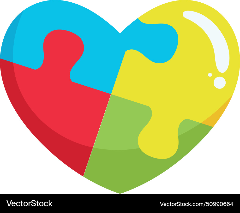 Autism puzzle heart Royalty Free Vector Image - VectorStock