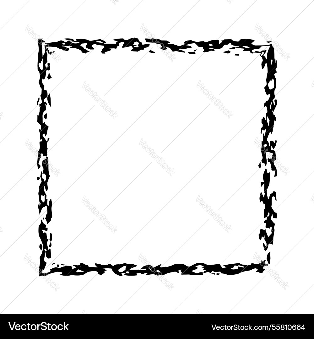 Chalk square shape frame hand drawn Royalty Free Vector