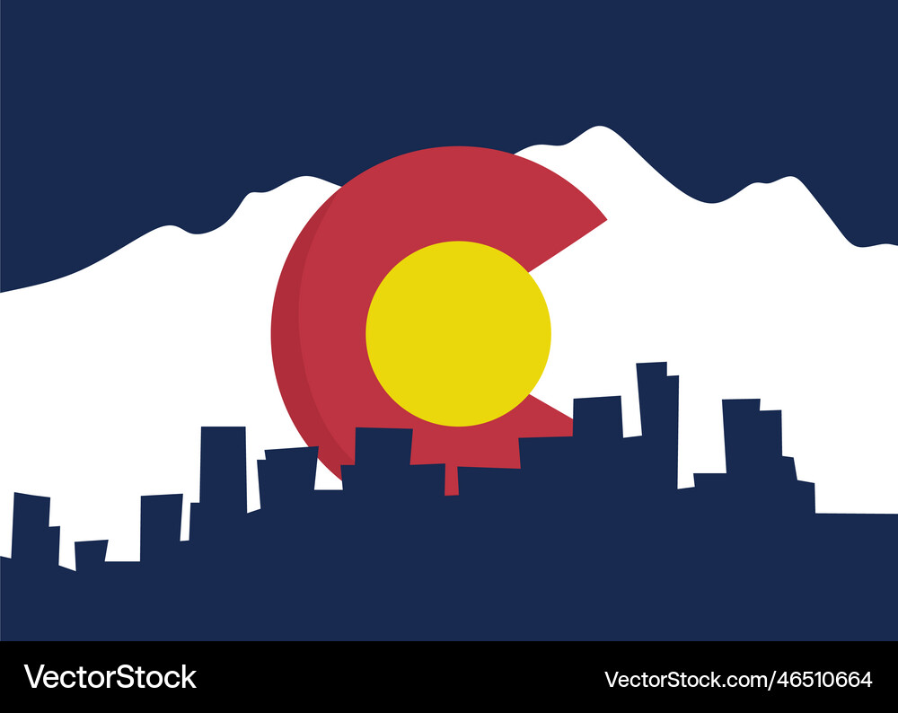 Colorado state with blue background Royalty Free Vector
