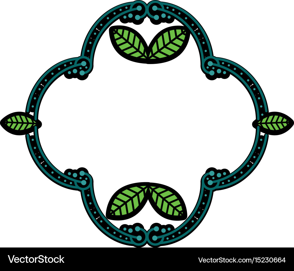 Decorative frame with leaves Royalty Free Vector Image