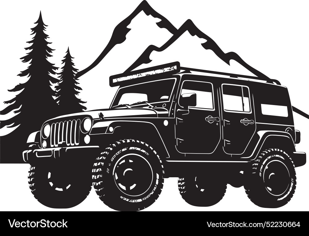 Jeep off roading icons for grap Royalty Free Vector Image