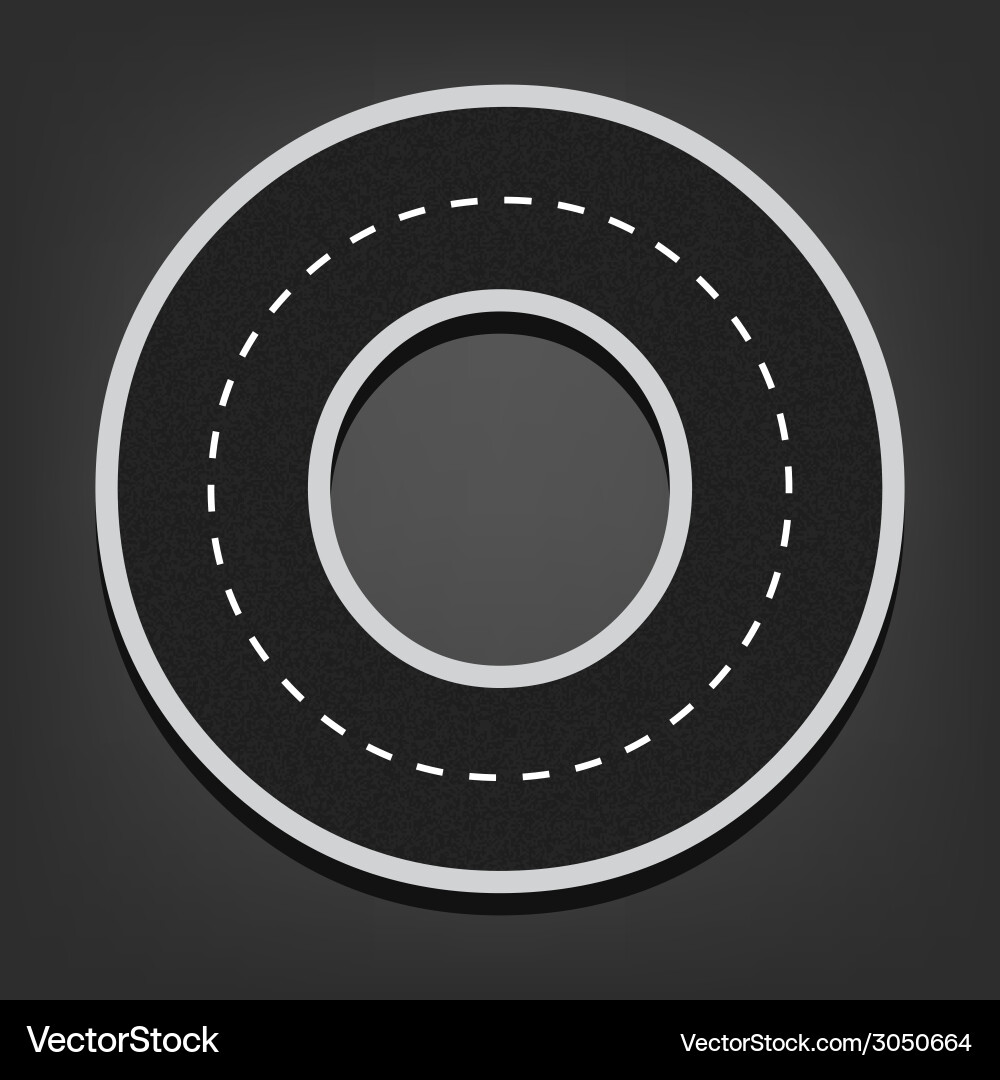 O letter road font Royalty Free Vector Image - VectorStock