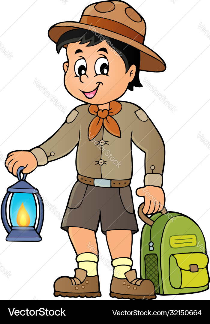 Scout boy theme image 3 Royalty Free Vector Image