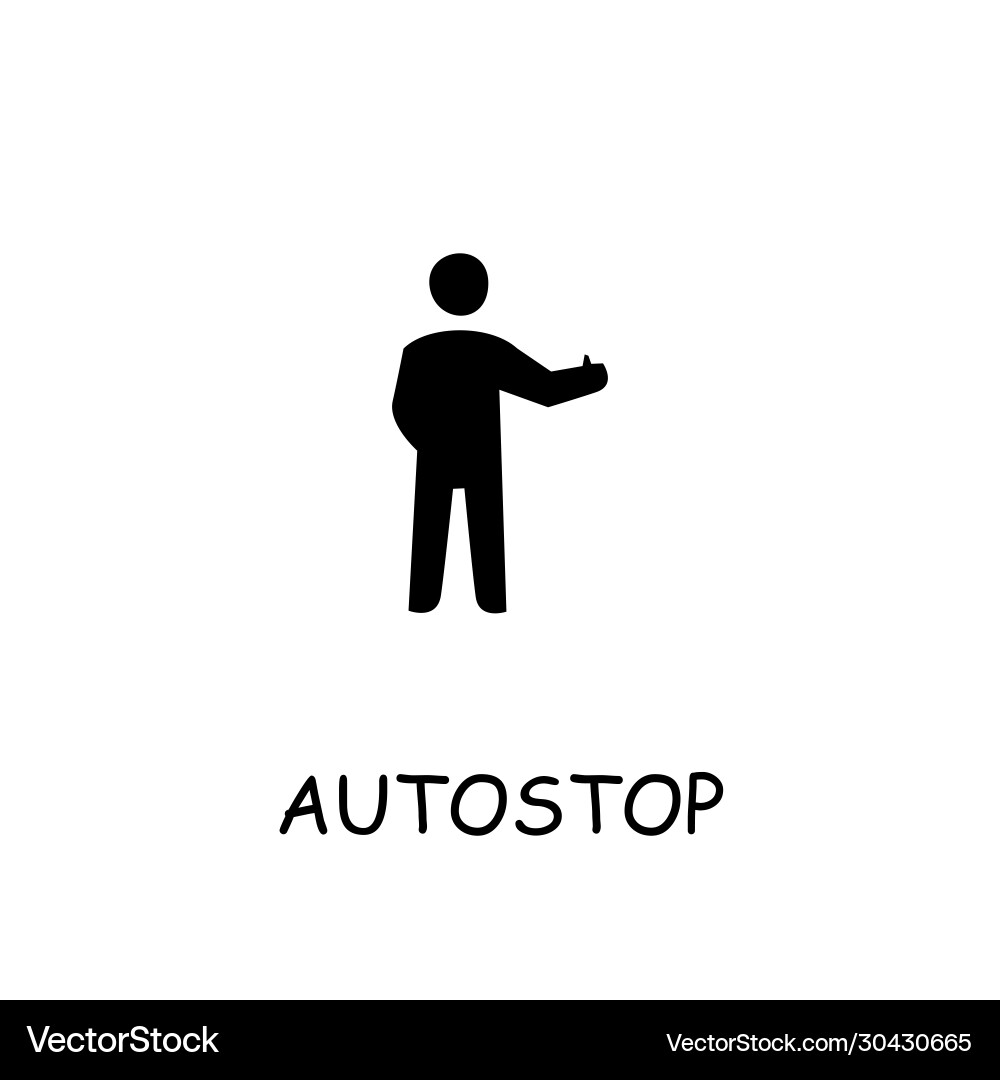 Autostop flat icon Royalty Free Vector Image - VectorStock