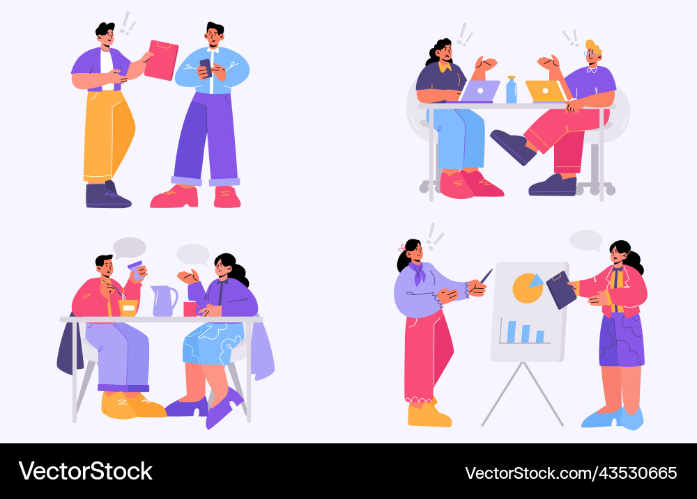 Business people discussion meeting disputing Vector Image