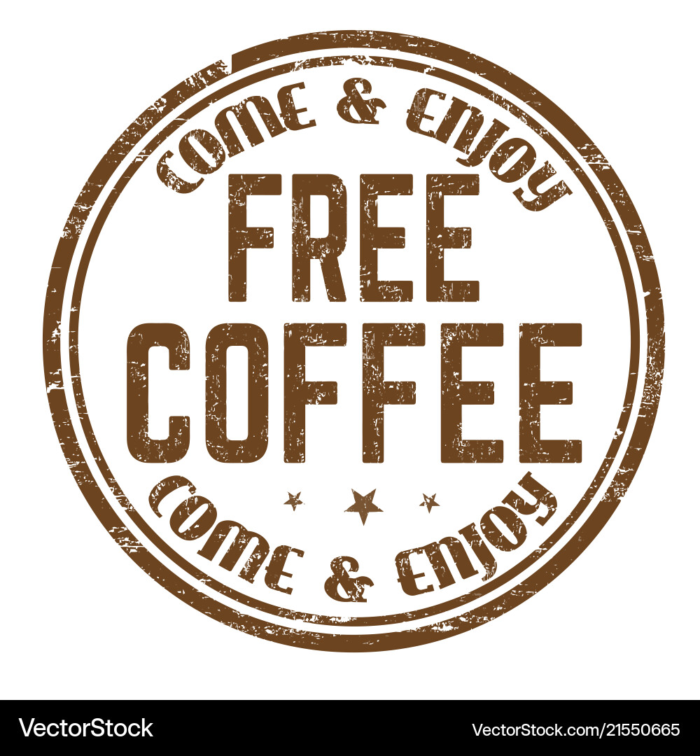 Coffee Stamp - Free Coffee Sign Royalty Free Vector Image