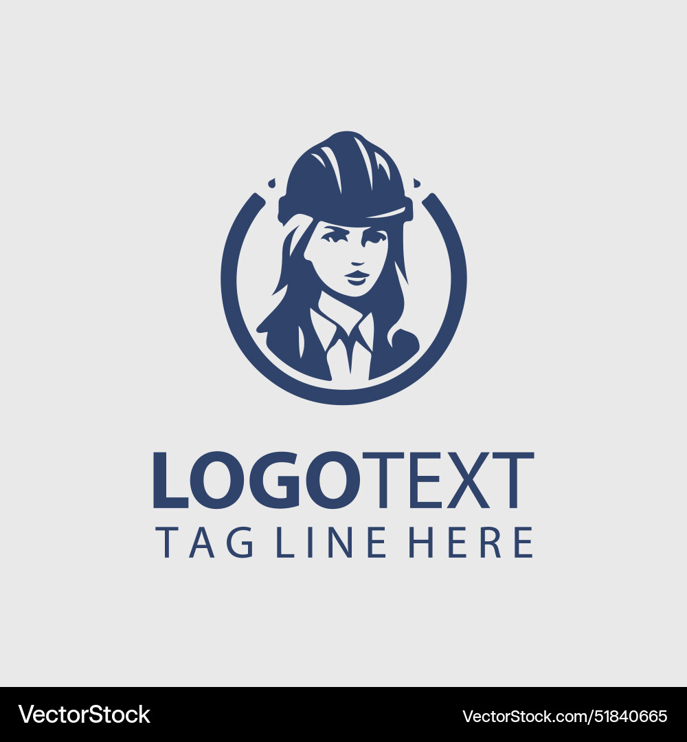 Construction worker logo Royalty Free Vector Image