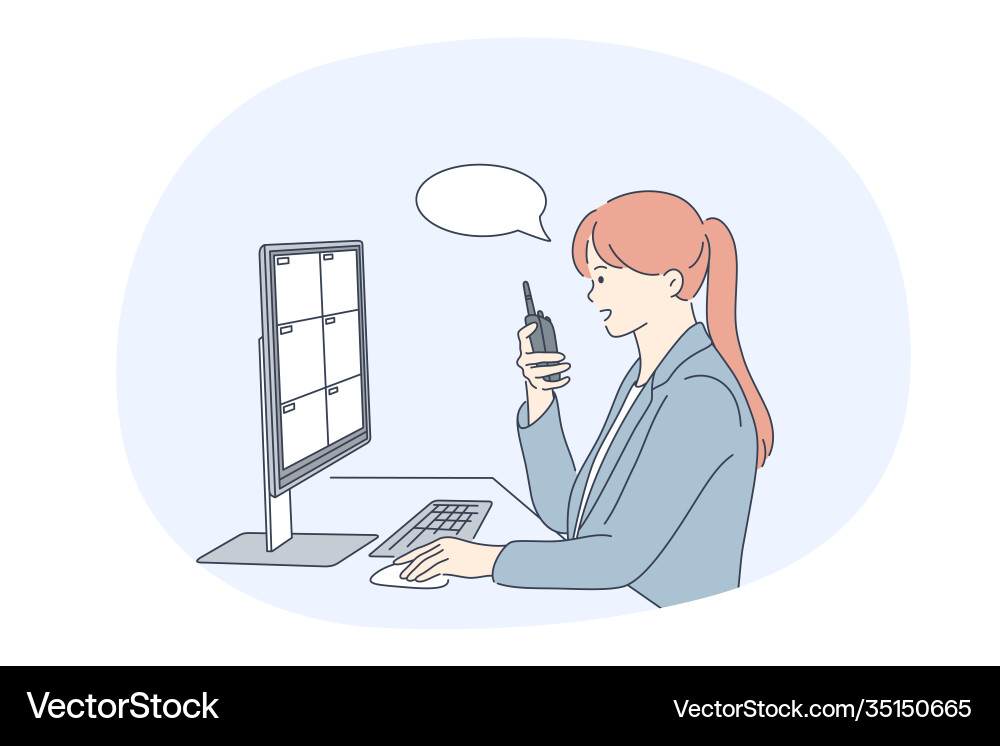 Female professions working as security guard Vector Image