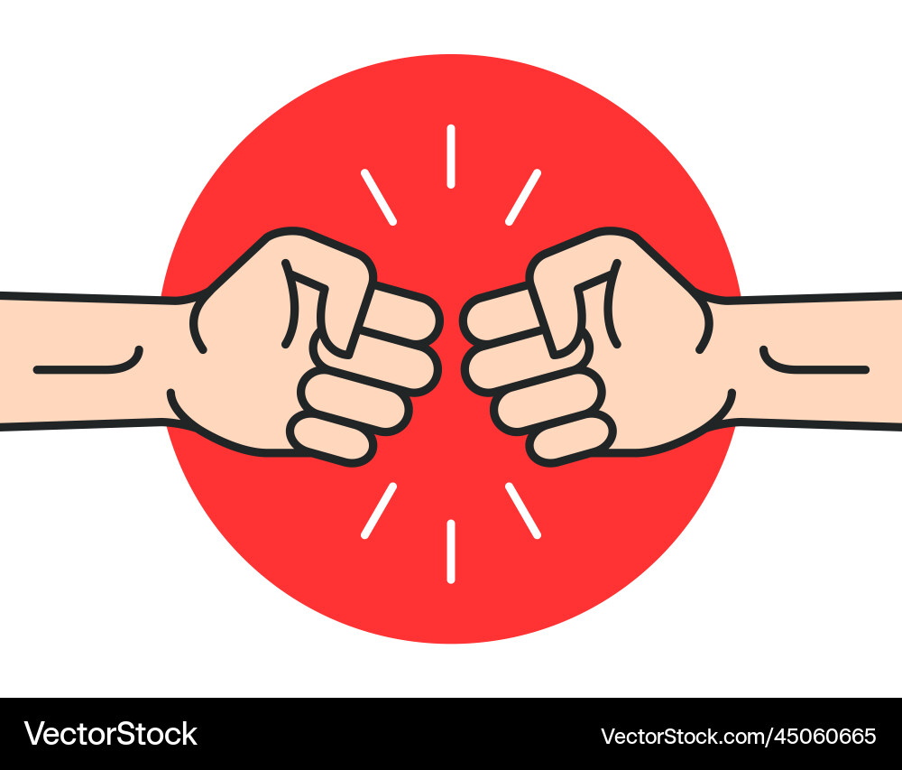 Fist Bump Icon - Friendship & Strength Vector Image