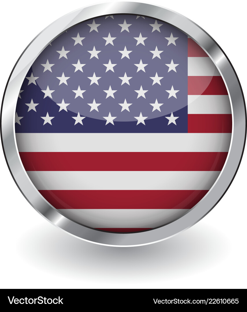 Flag united states america button Royalty Free Vector Image