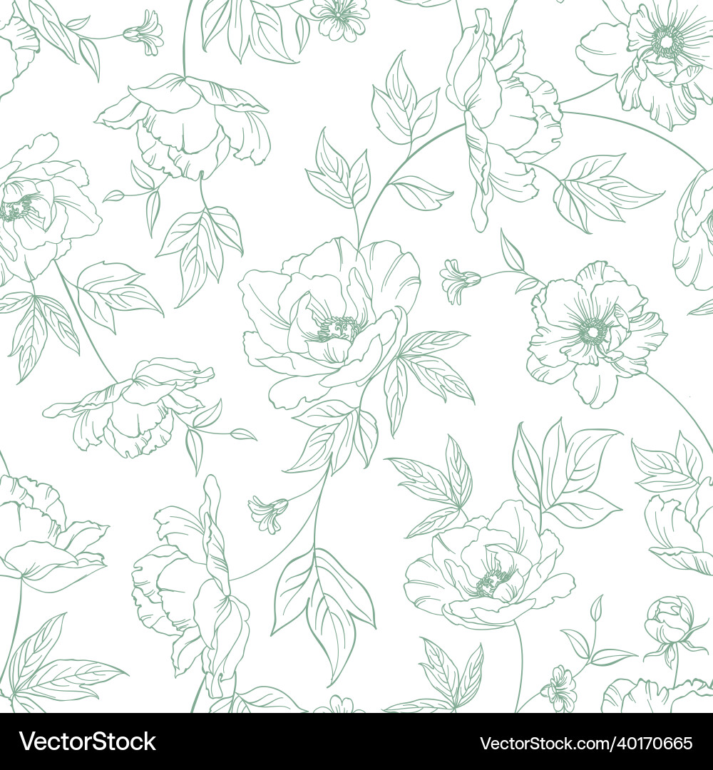 Floral Peony Pattern Royalty Free Vector Image