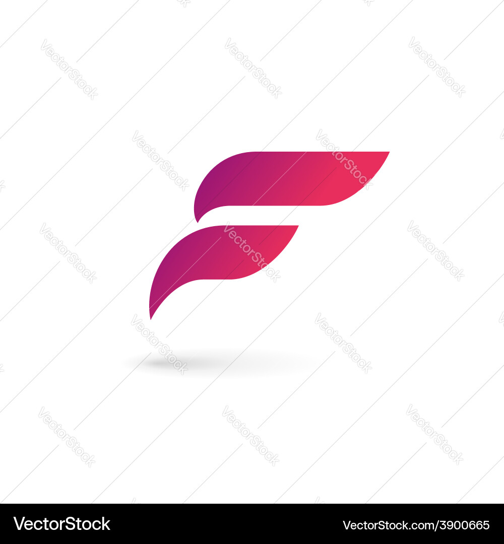 Letter f wing flag logo icon design template Vector Image