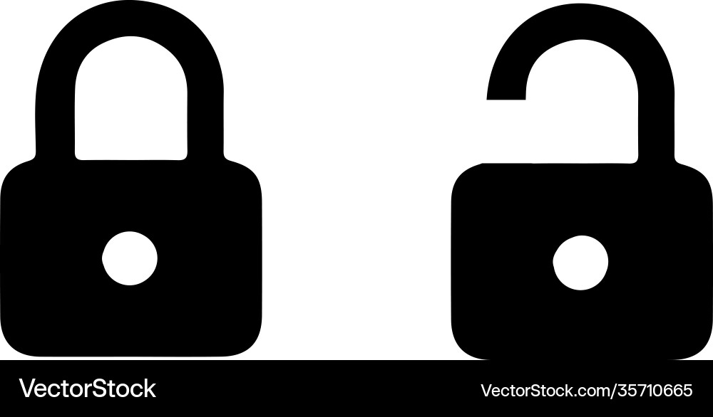 Lock and unlock icon isolated on white background Vector Image