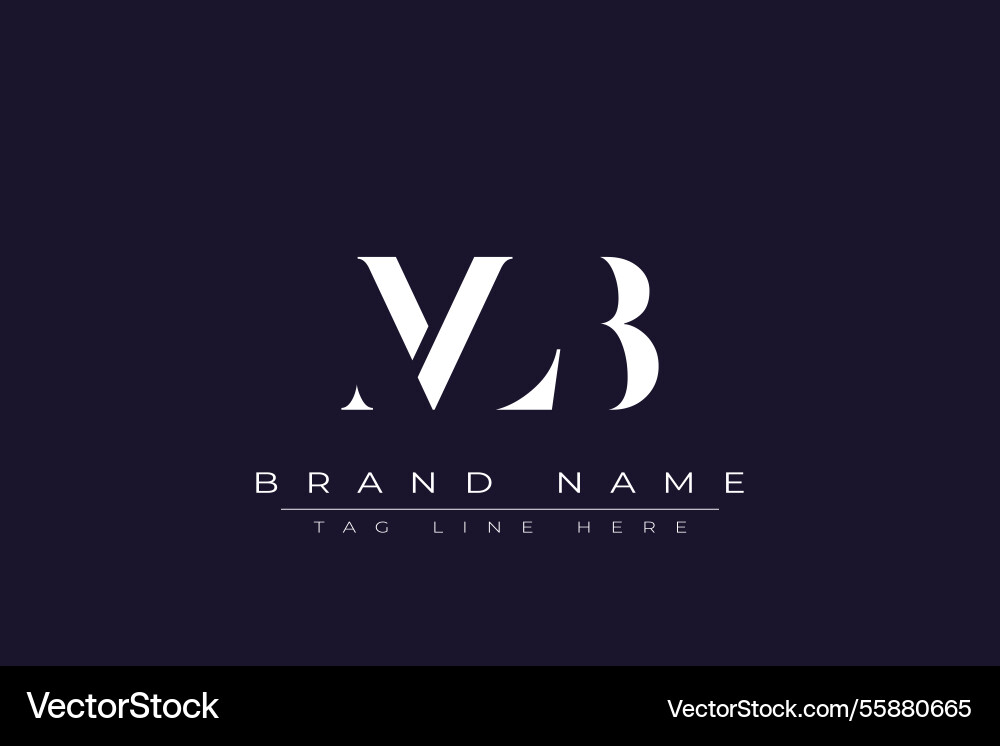 Mlb abstract letter logo design Royalty Free Vector Image