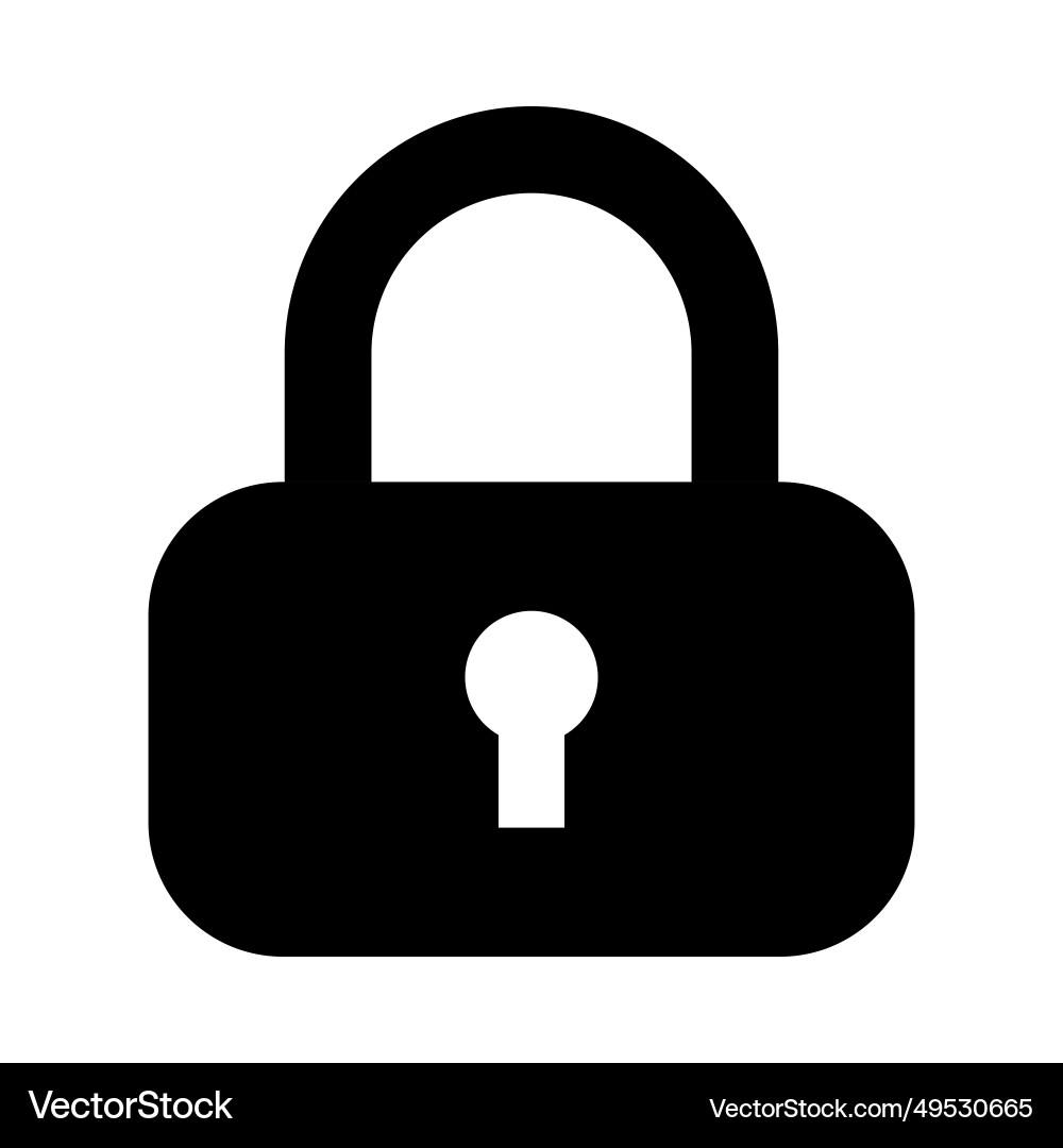 Padlock glyph icon for personal and commercial use