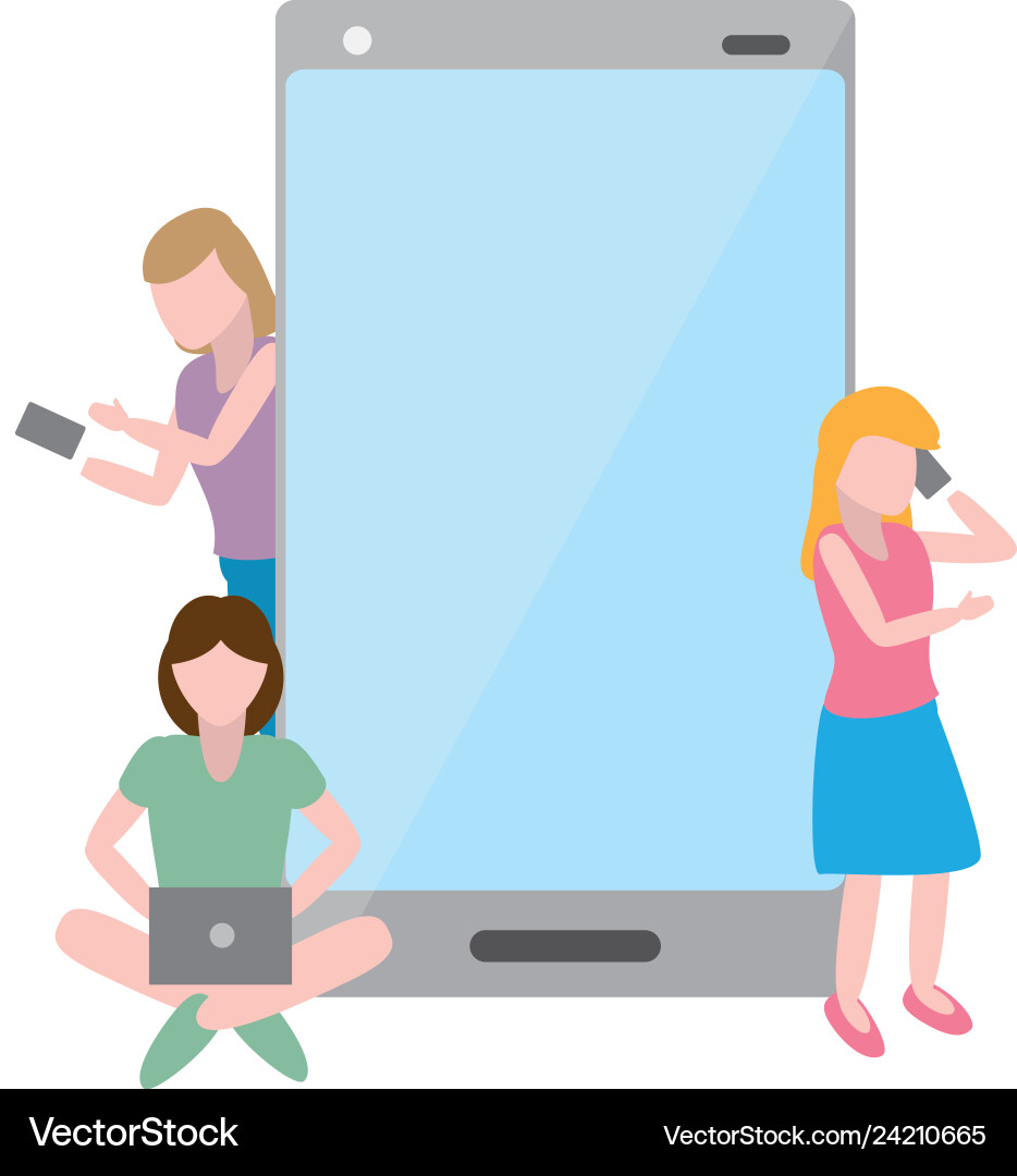 People tech device Royalty Free Vector Image - VectorStock