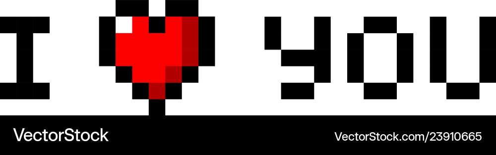 Pixel i love you message - isolated Royalty Free Vector