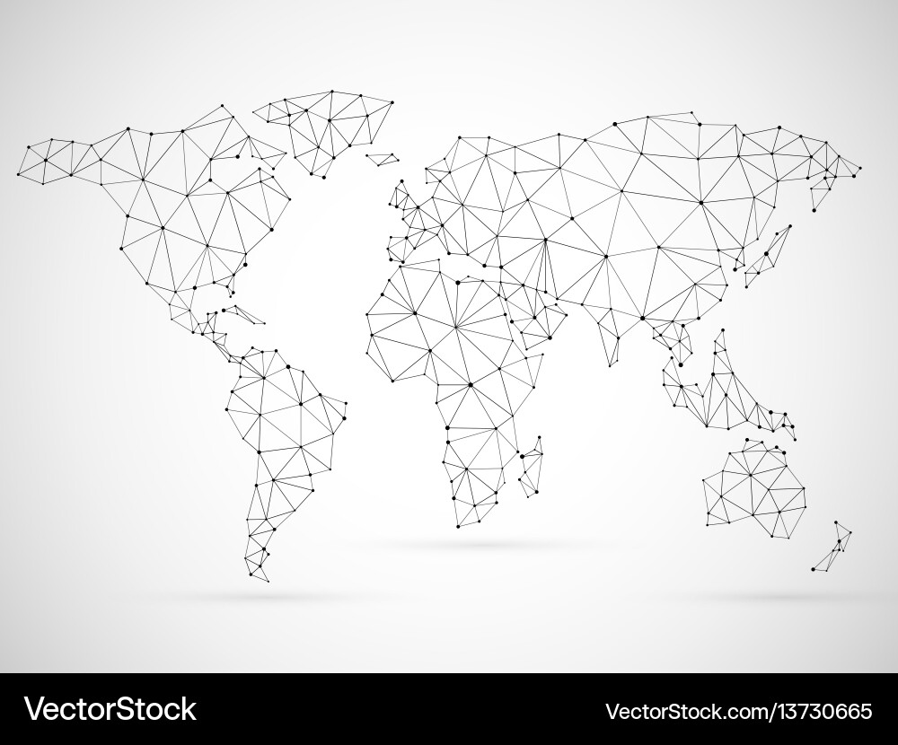 Polygonal world map Royalty Free Vector Image - VectorStock