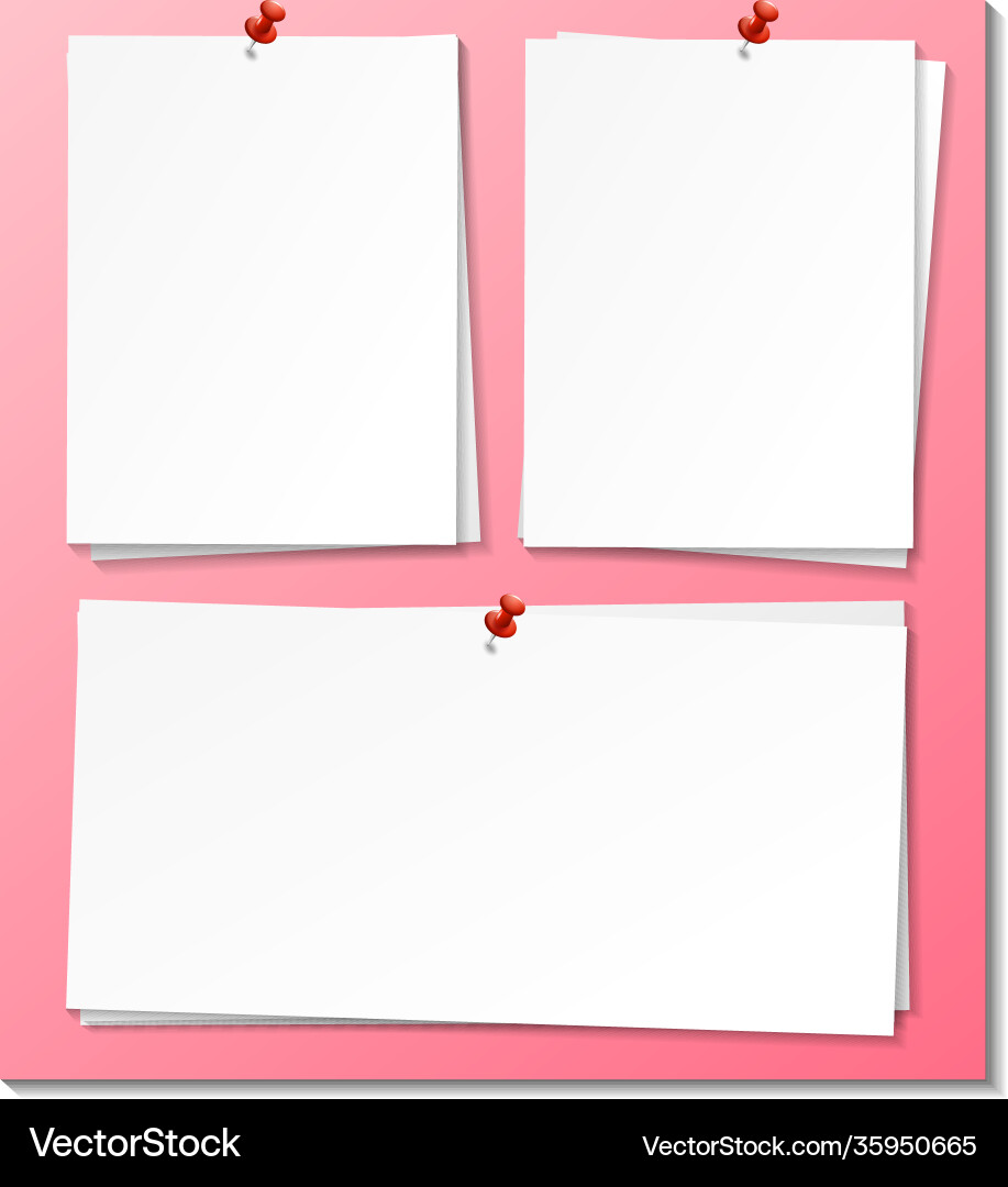 Set empty sticky note paper template Royalty Free Vector