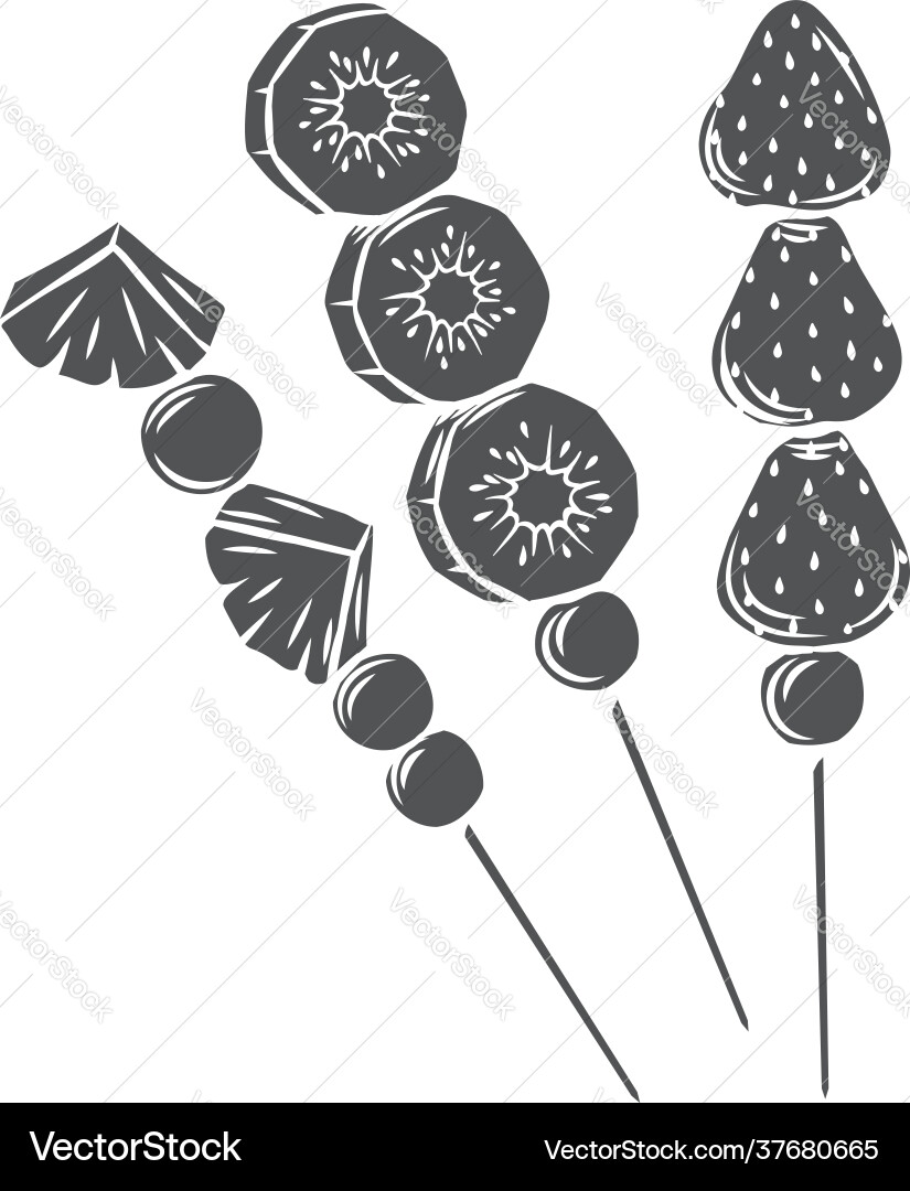 Tanghulu glyph monochrome icon Royalty Free Vector Image