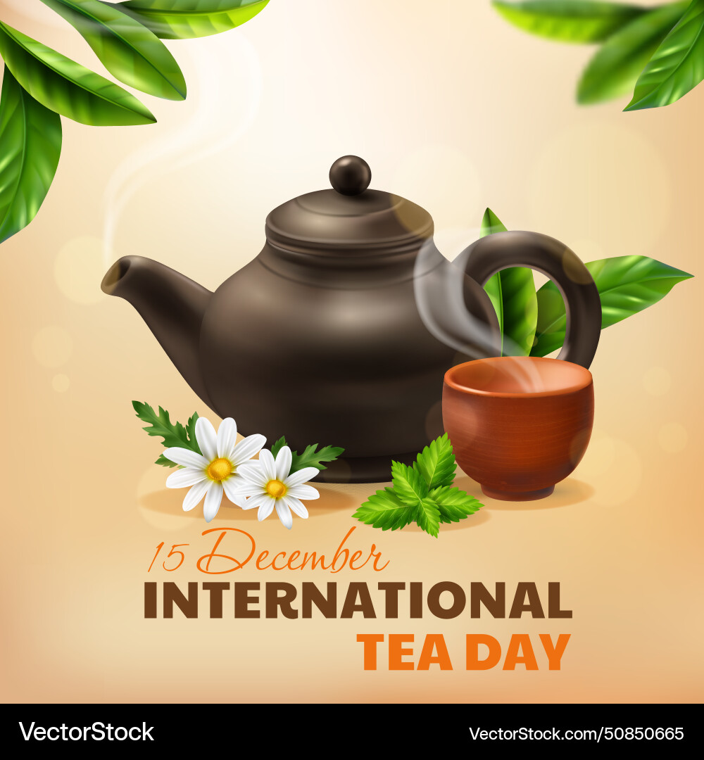 Tea day poster Royalty Free Vector Image - VectorStock