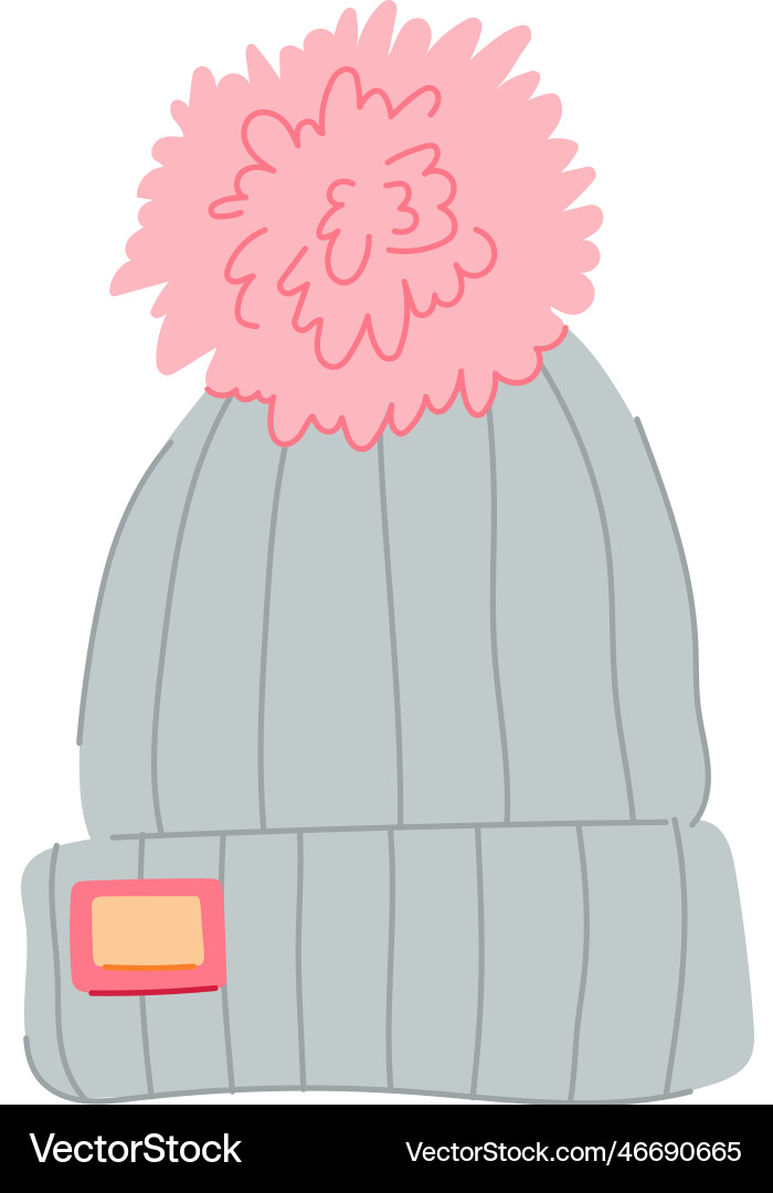 Winter beanie hat cartoon Royalty Free Vector Image