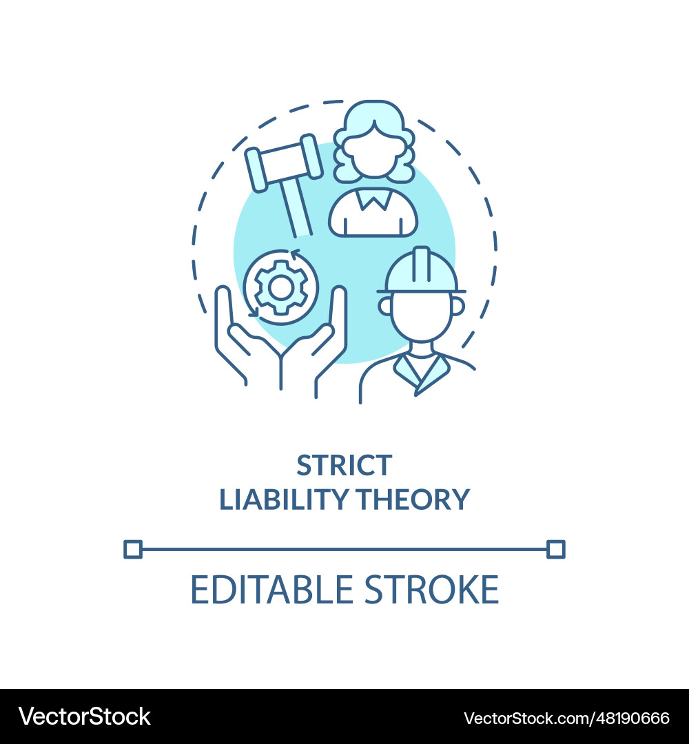 2d strict liability theory blue line icon concept Vector Image