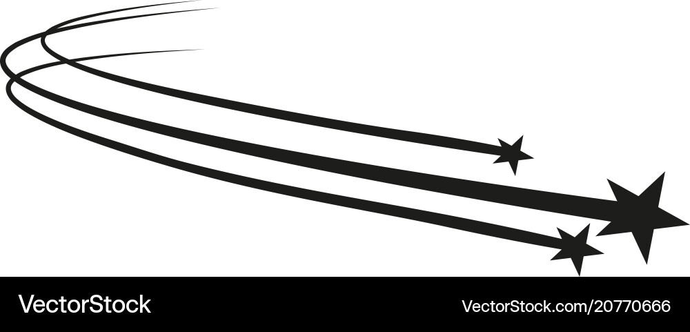 Abstract falling star - black shooting Royalty Free Vector