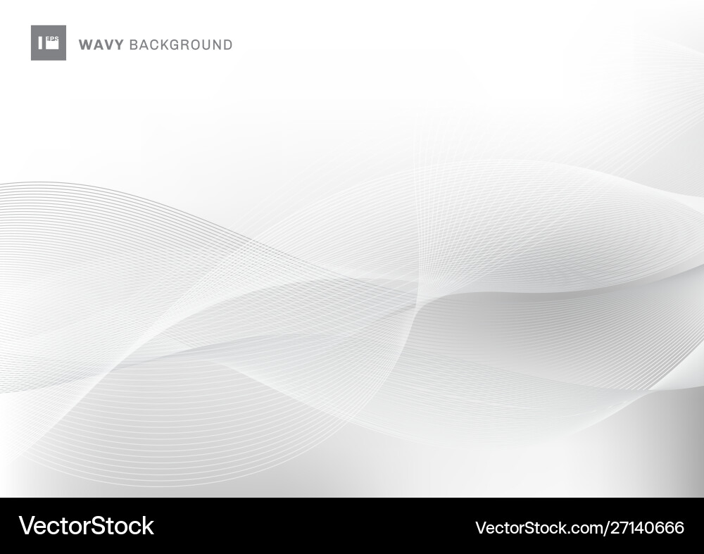 Abstract white and gray color wavy wave lines Vector Image
