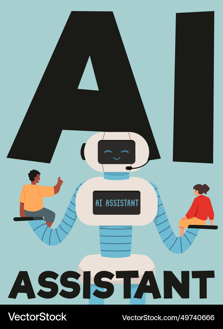 Ai artificial intelligence virtual assistant Vector Image