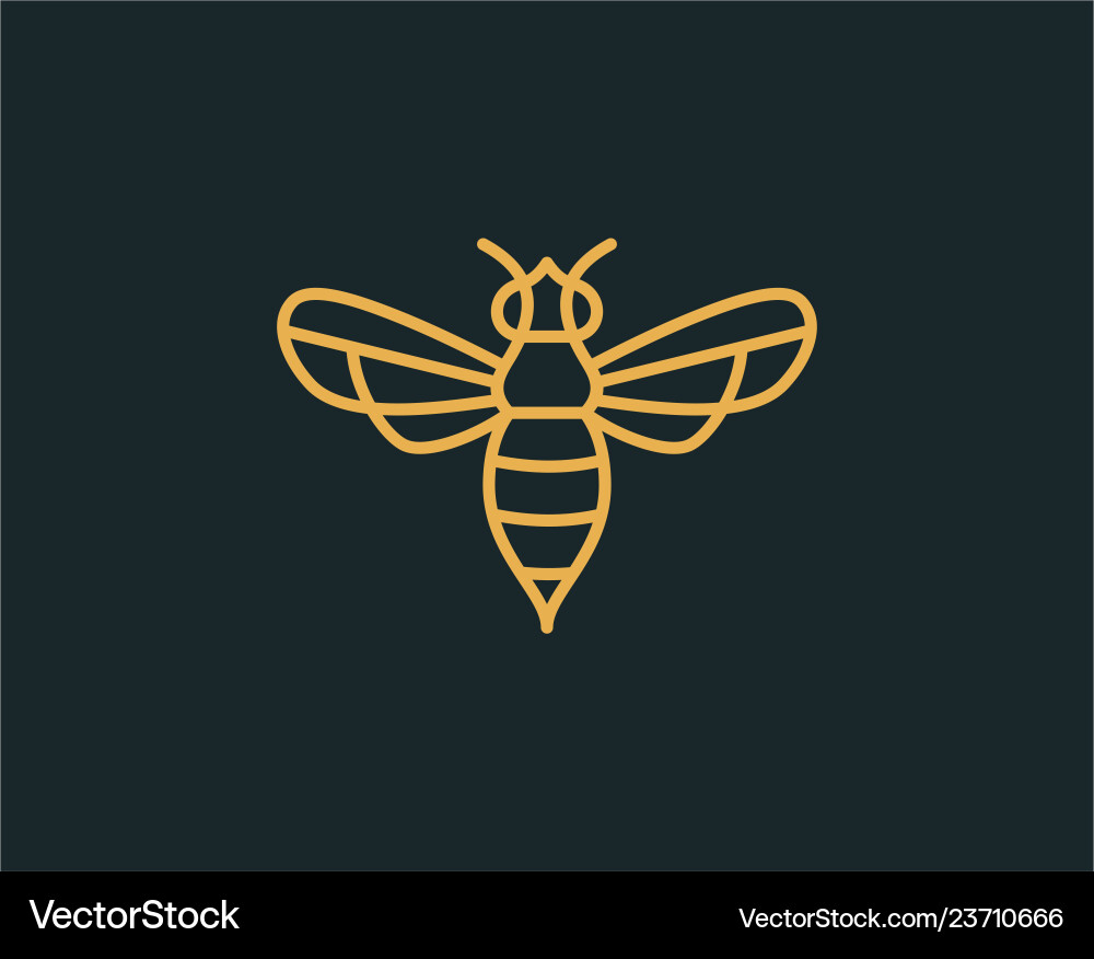 Bee logo design concept Royalty Free Vector Image