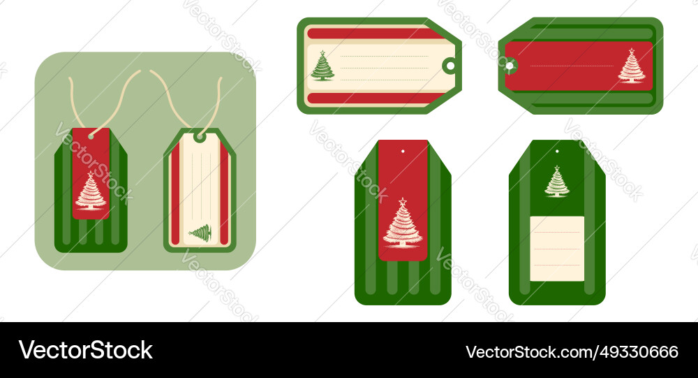 Christmas gift tag template Royalty Free Vector Image