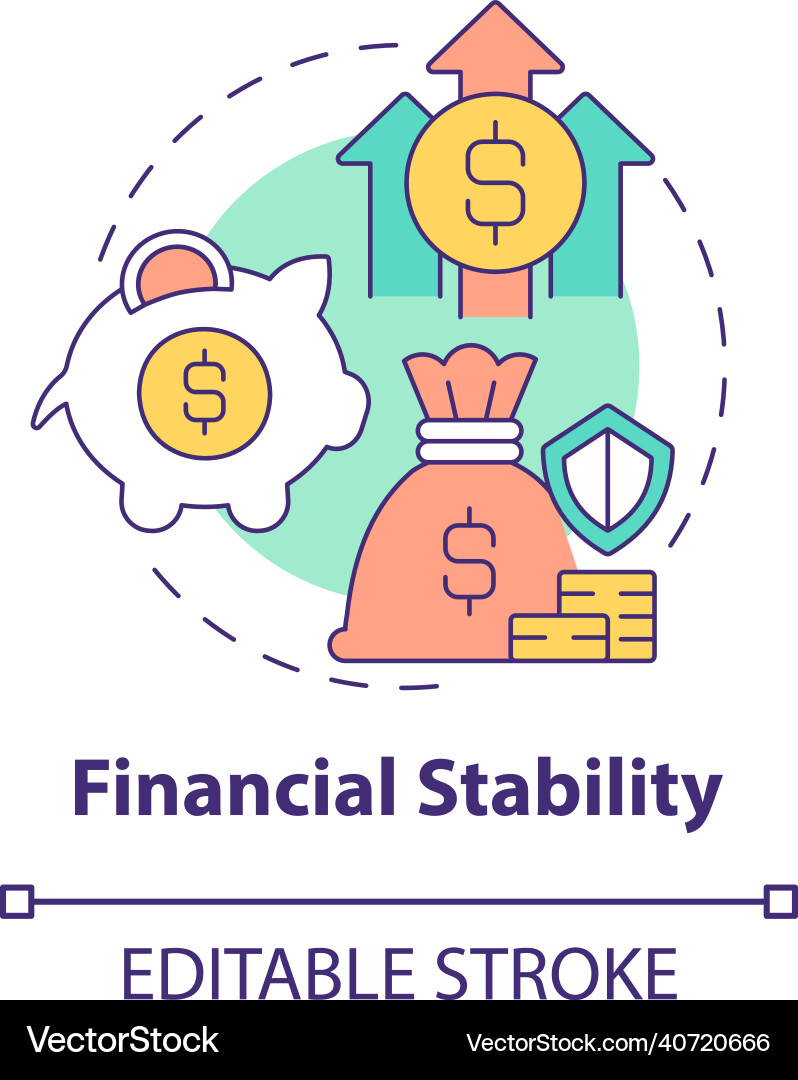 Financial stability concept icon Royalty Free Vector Image