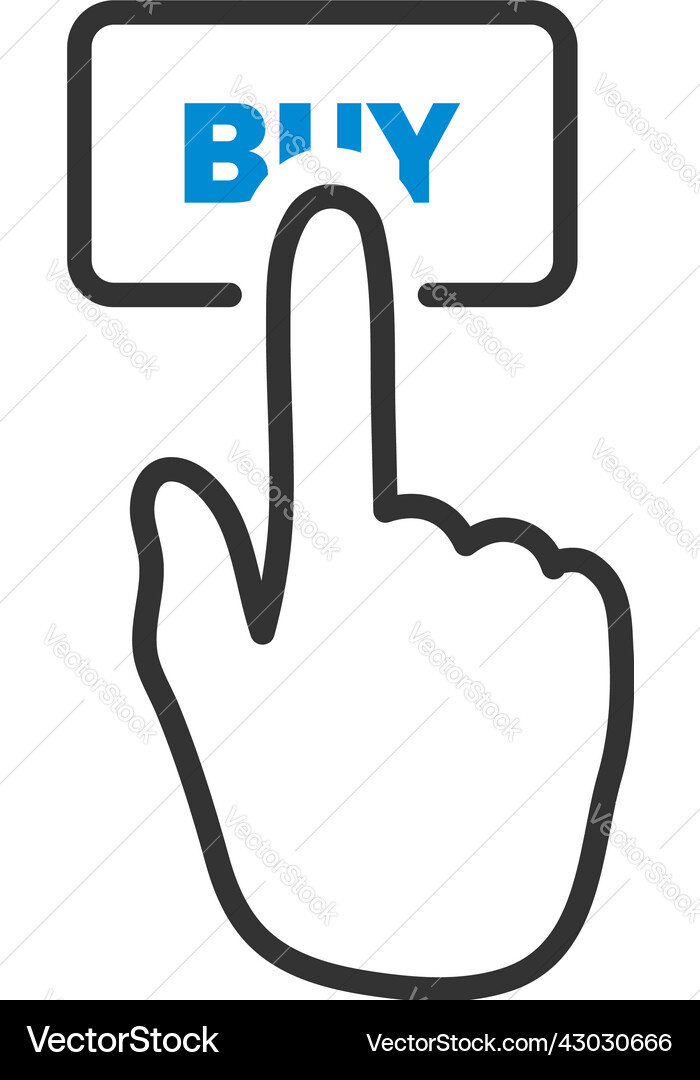 Finger push the buy button icon Royalty Free Vector Image