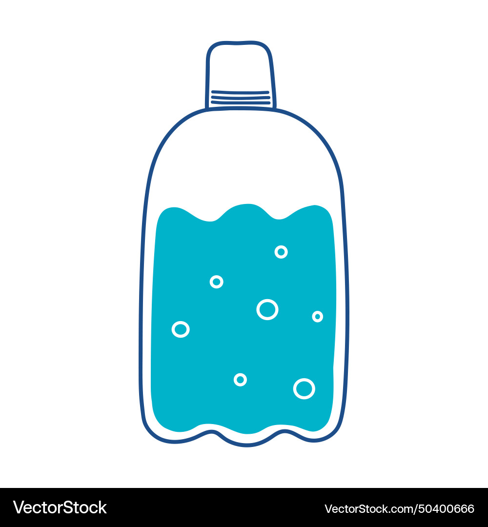 Hand drawn bottle of water doodle Royalty Free Vector Image